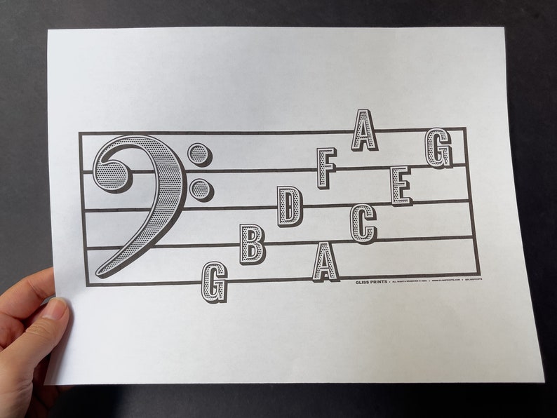 Bass Clef Note Names Printable PDF | Typography Design | Music ...