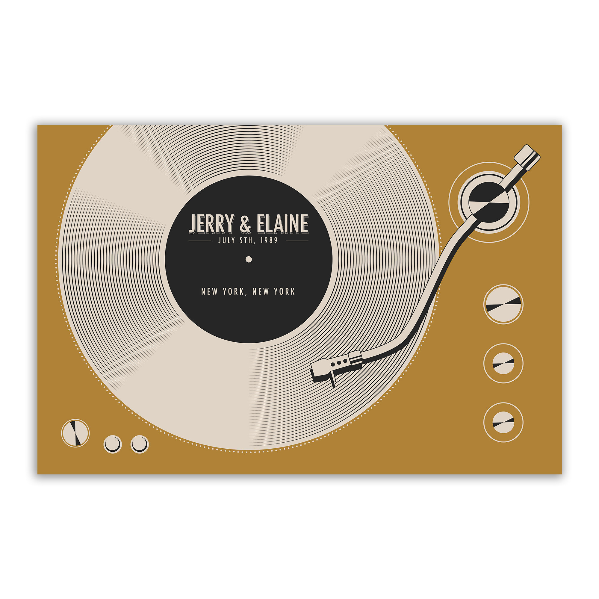 Custom Vinyl Record Poster Personalized Print Yellow Gift | Etsy