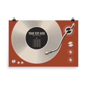 Custom Vinyl Record Poster | Personalized Print, Red | Gift for Music ...