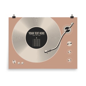 Custom Vinyl Record Poster | Personalized Print, Pink | Gift for Music ...