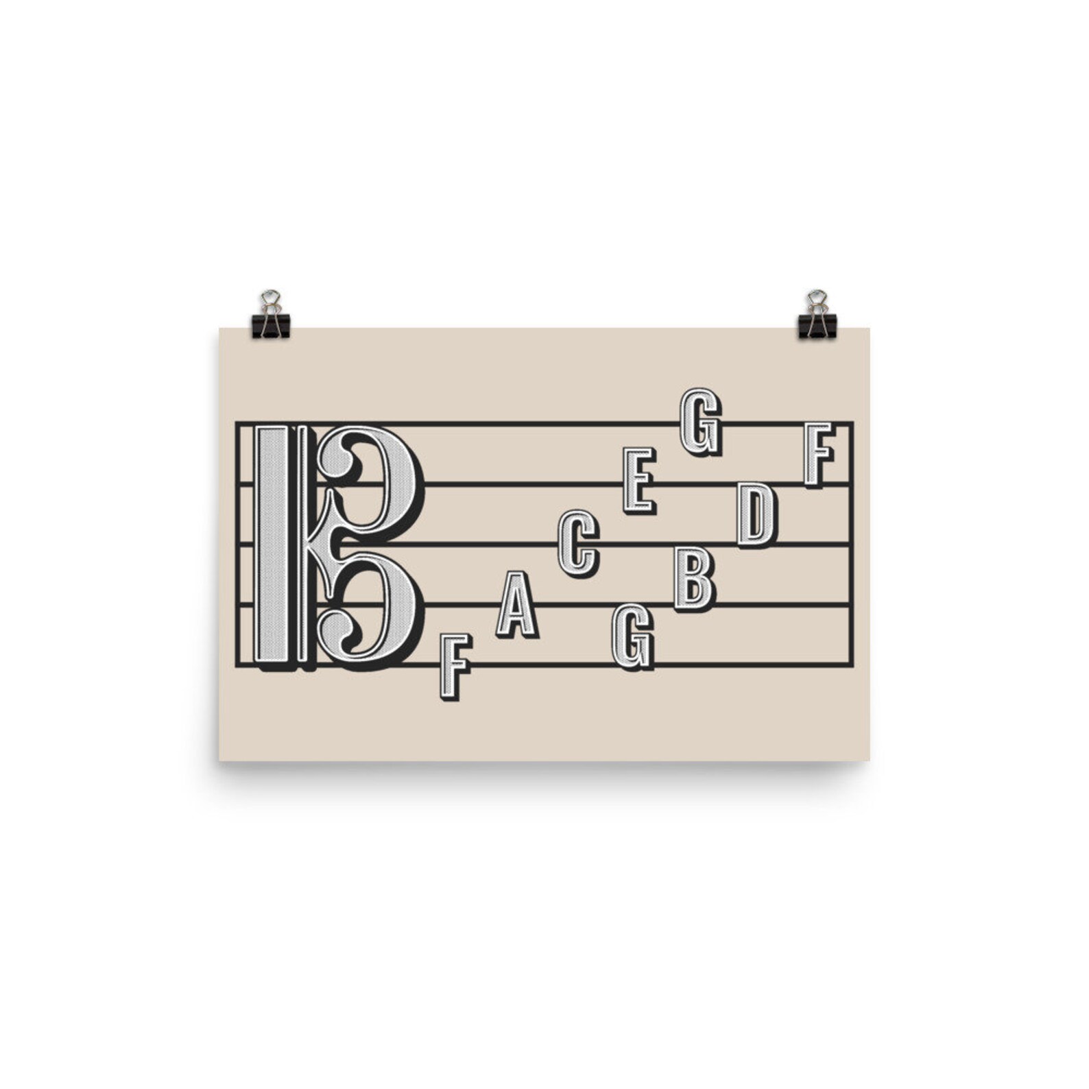 Alto Clef Note Names Poster Music Education Poster Cream | Etsy