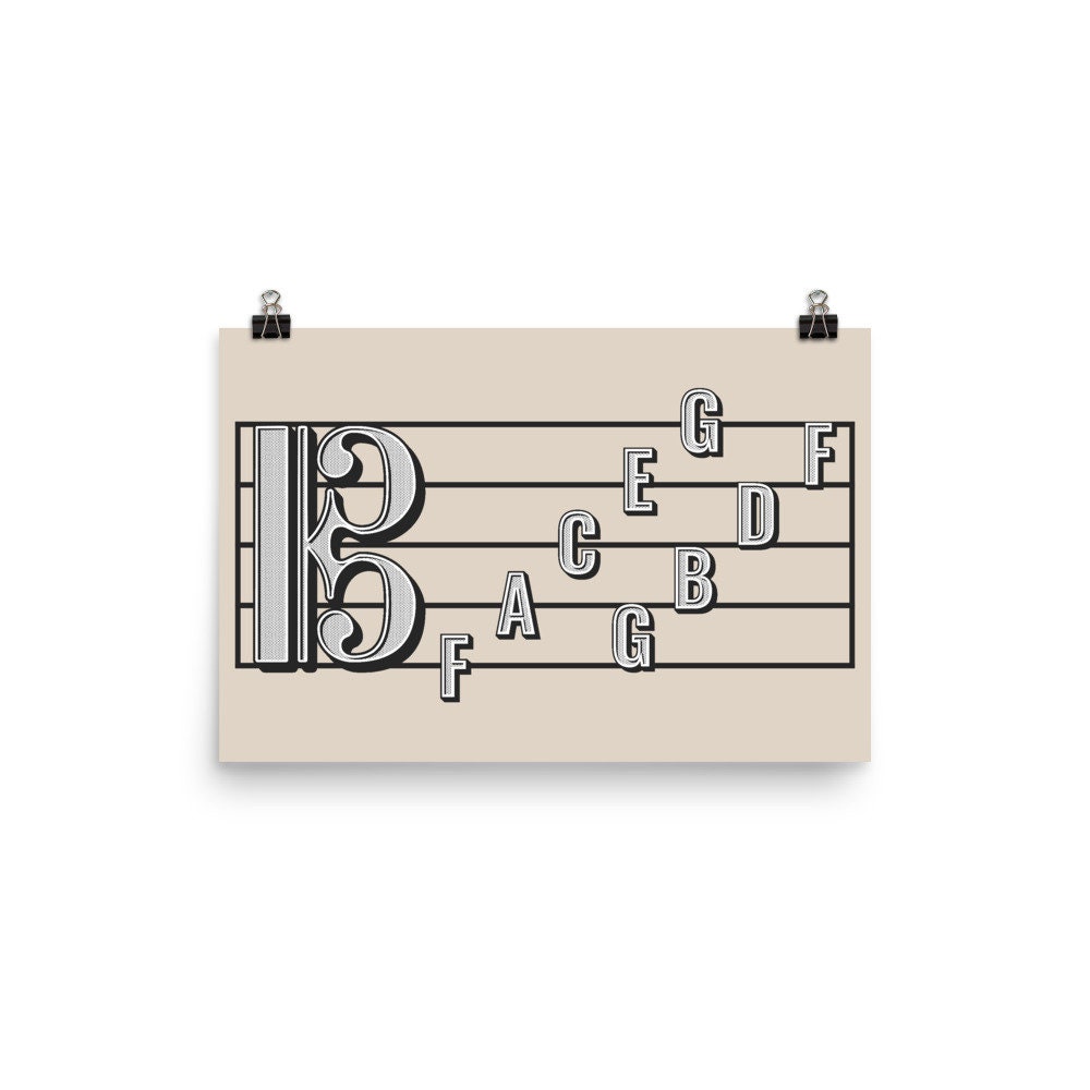 Alto Clef Note Names Poster Music Education Poster Cream | Etsy