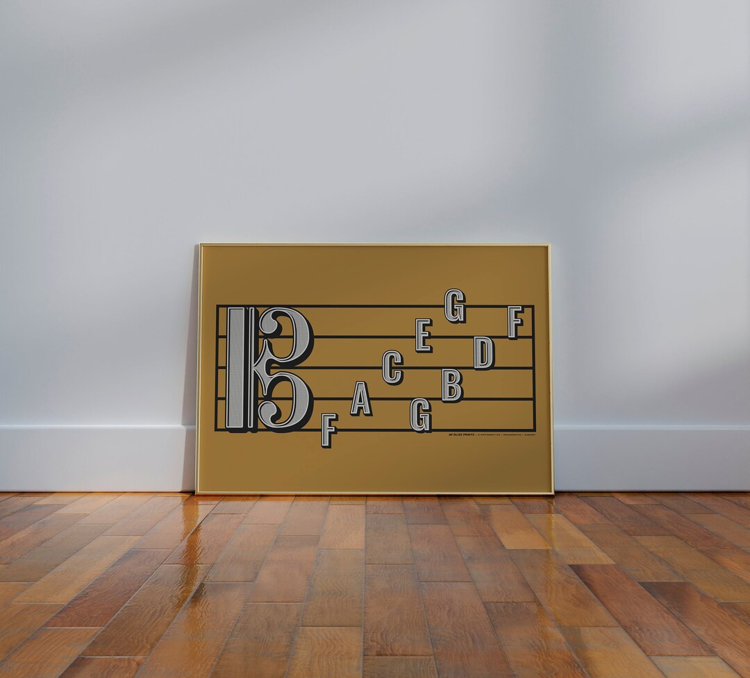 Alto Clef Note Names Poster | Music Education Poster, Yellow - Etsy