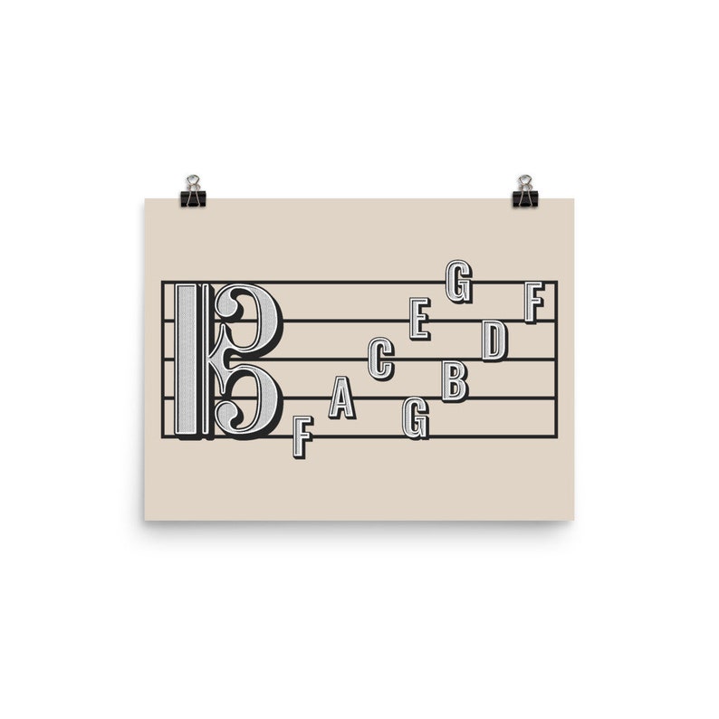 Alto Clef Note Names Poster Music Education Poster Cream - Etsy