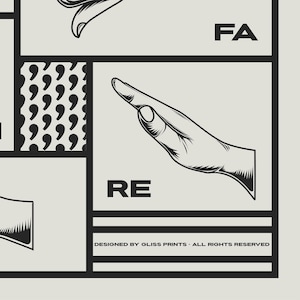 Solfege Hand Sign Poster | Music Art Print, Cream| Gift for Choir ...