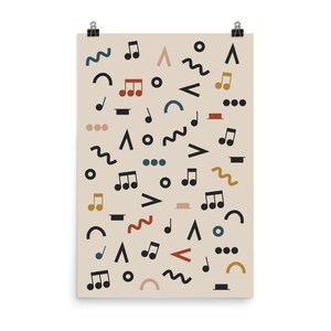 Music Notes Poster, Music Symbols, Music Room Decor, Cream - Etsy