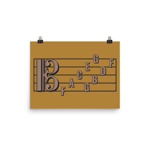 Alto Clef Note Names Poster Music Education Poster Yellow - Etsy