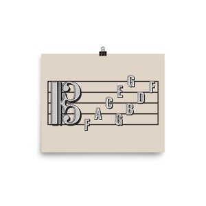 Alto Clef Note Names Poster Music Education Poster, Cream - Etsy