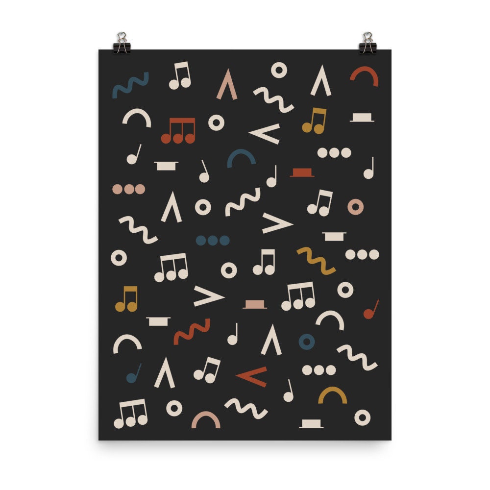 Music Notes Poster, Music Symbols, Music Room Decor, Black - Etsy
