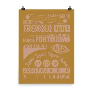Musical Terms Print | Music Poster, Yellow - Etsy