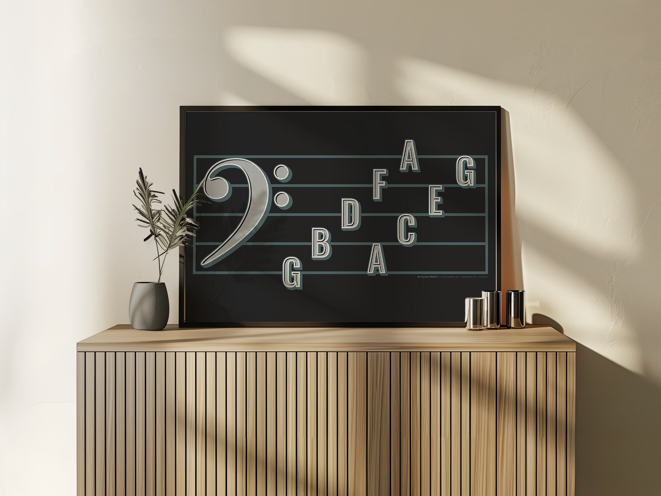 Bass Clef Note Names Poster | Music Education Poster, Black - Etsy