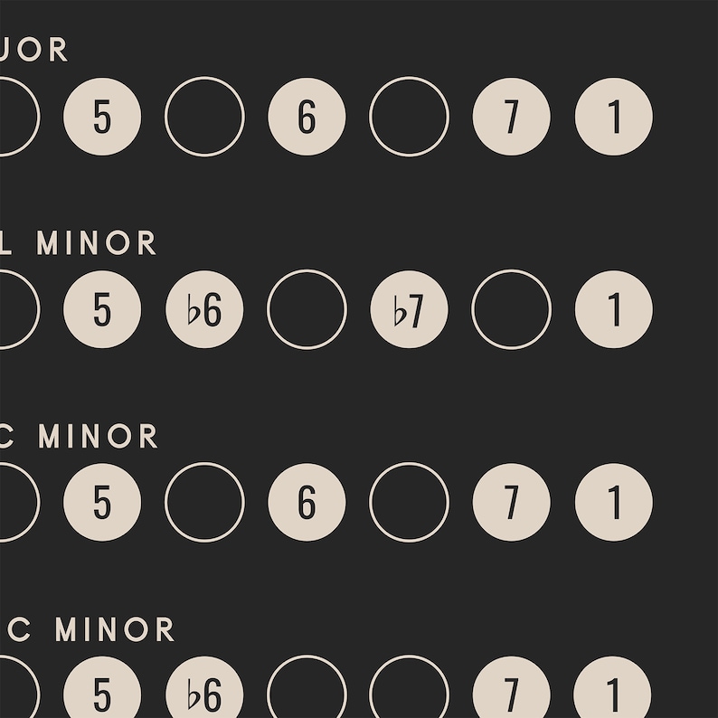 Music Scales Print Music Theory Poster Black Gift for - Etsy