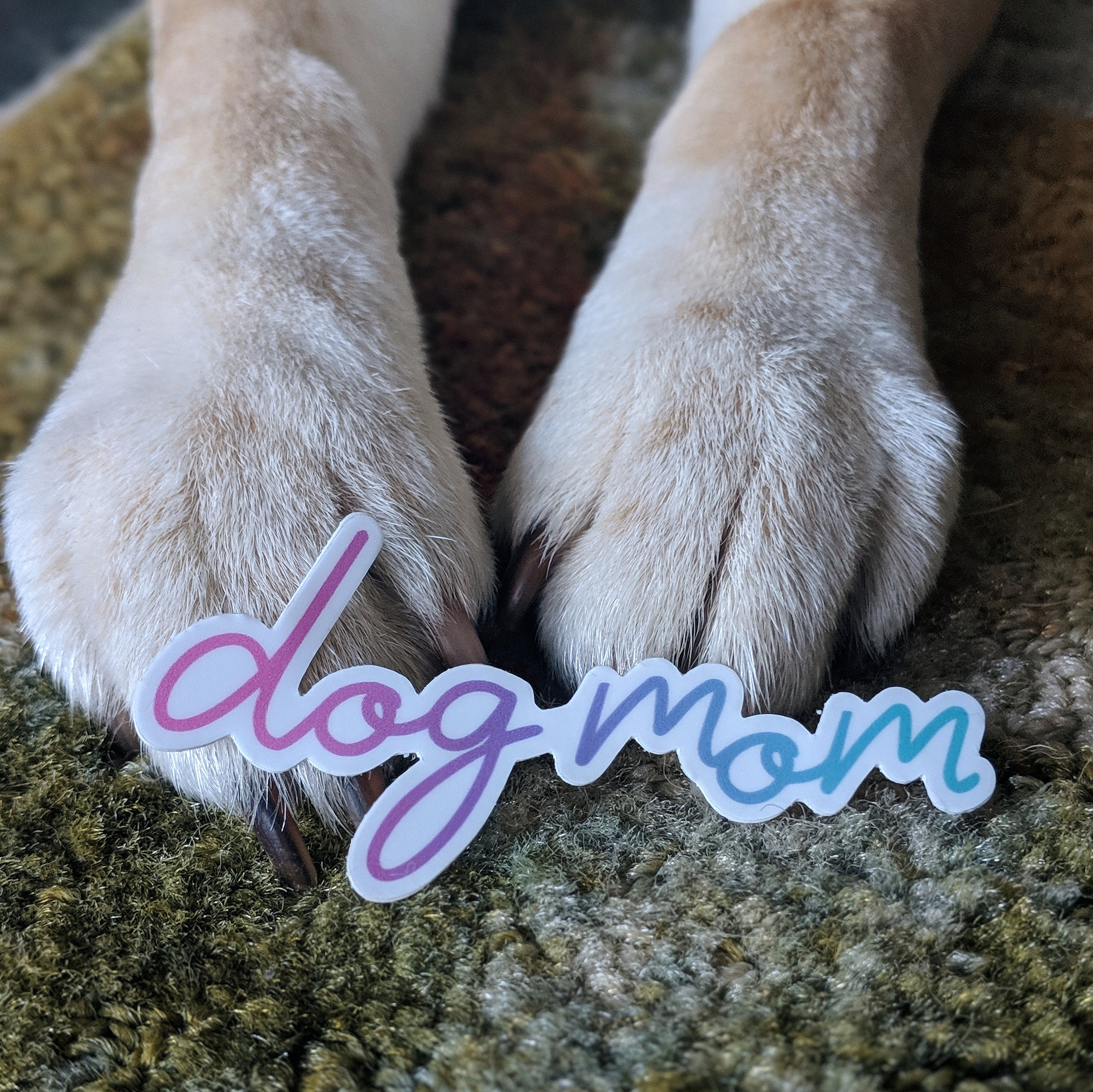 Dog Mom cursive vinyl sticker | Etsy