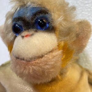 VNTG Steiff Mohair Mungo Monkey Hand Puppet Blue Eyes Germany Plush Toy ...