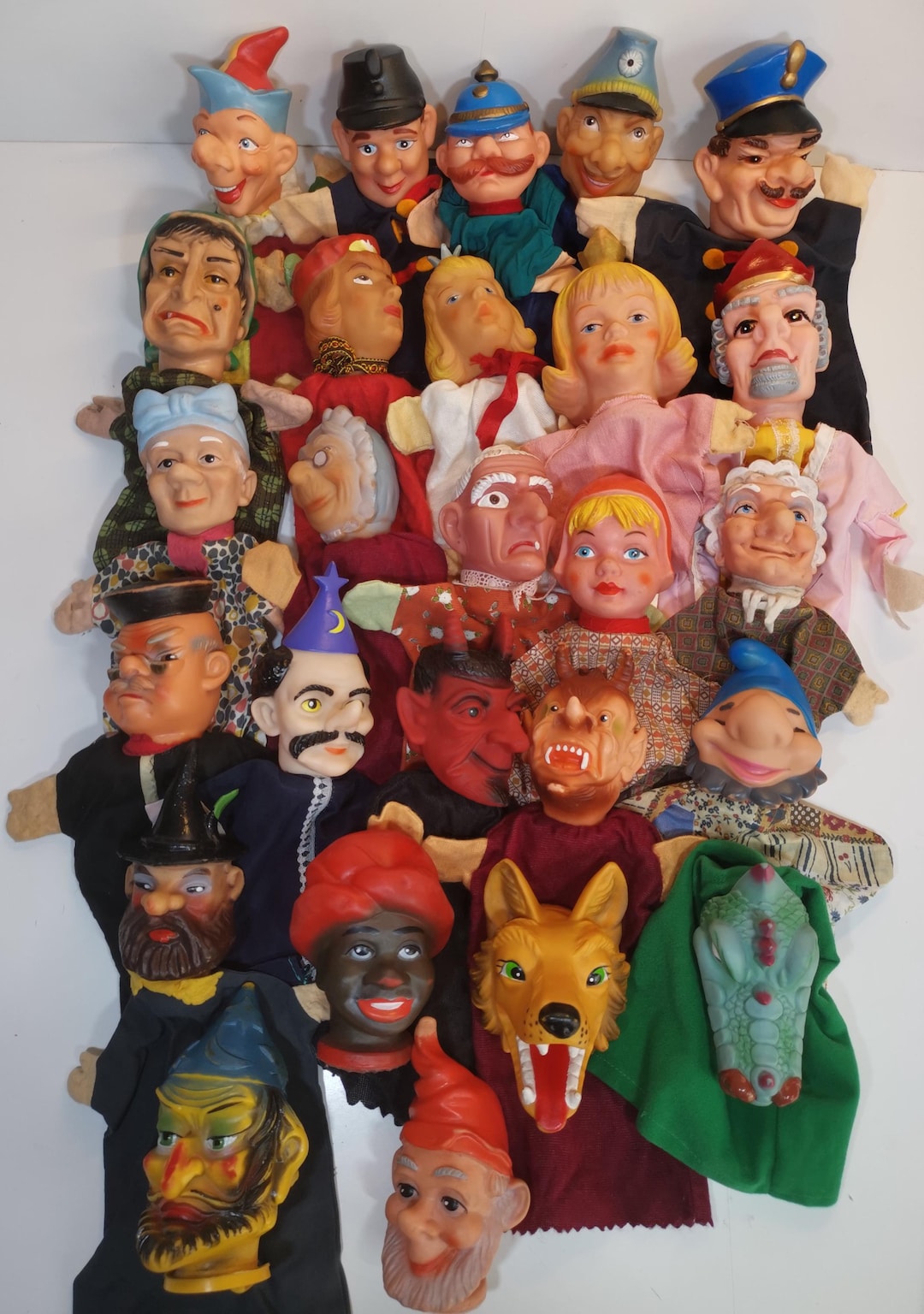 VTG Rare Hand Puppets 22st 4 Heads , Made in Germany, Netherlands ...