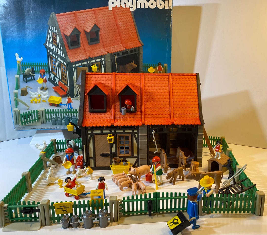 VTG Playmobil 3556 Farm, Barn, Animals, Complete. 1982 , 3504 Postman ...