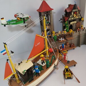 VTG Playmobil 3551 Suzanna Fishing Schooner/boat /ship ,3246 V1 Biplane ...