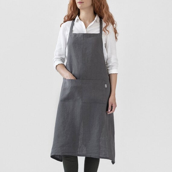 Linen Apron. Dark Gray Apron for Woman. Apron for Man. Unisex - Etsy