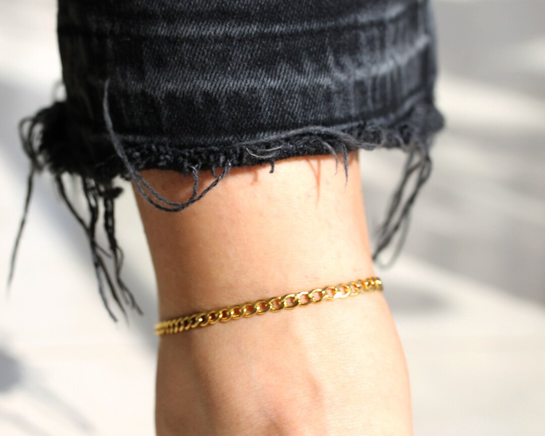 Gold Gourmet Chain Anklet: Stainless Steel Body Jewelry - Etsy
