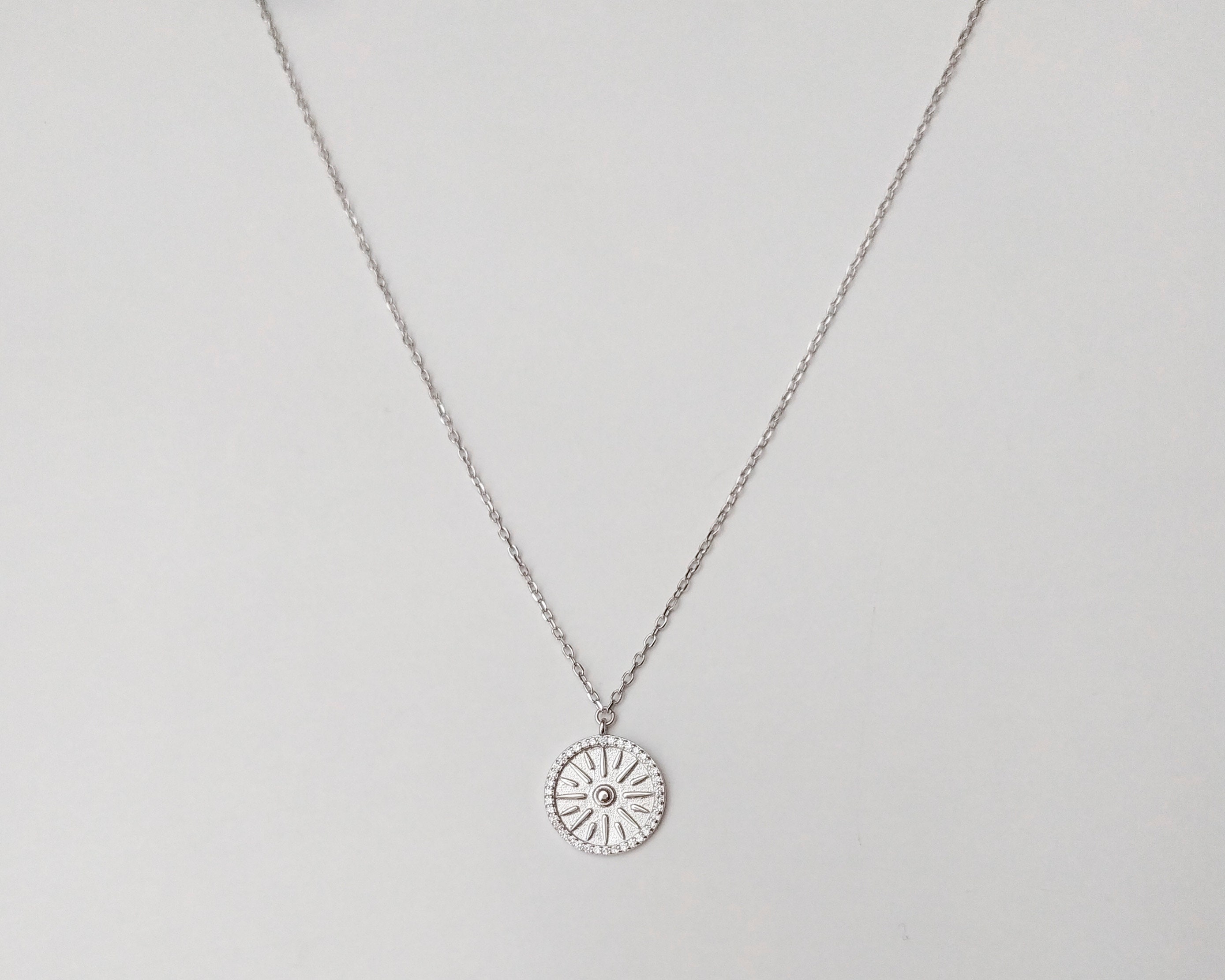 925 Sterling Silver North Star Coin Necklace - Etsy