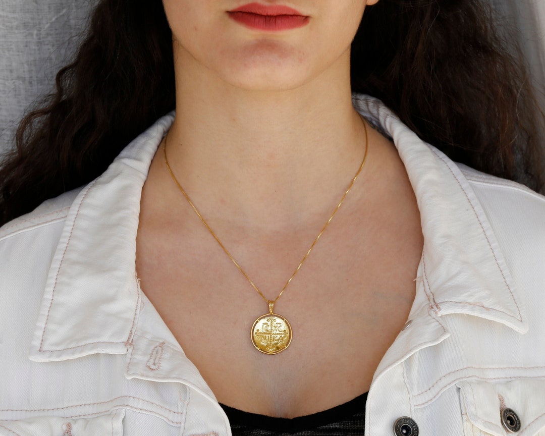 Christian Constantine Coin Necklace - 925 Sterling Silver - Lucky Charm ...