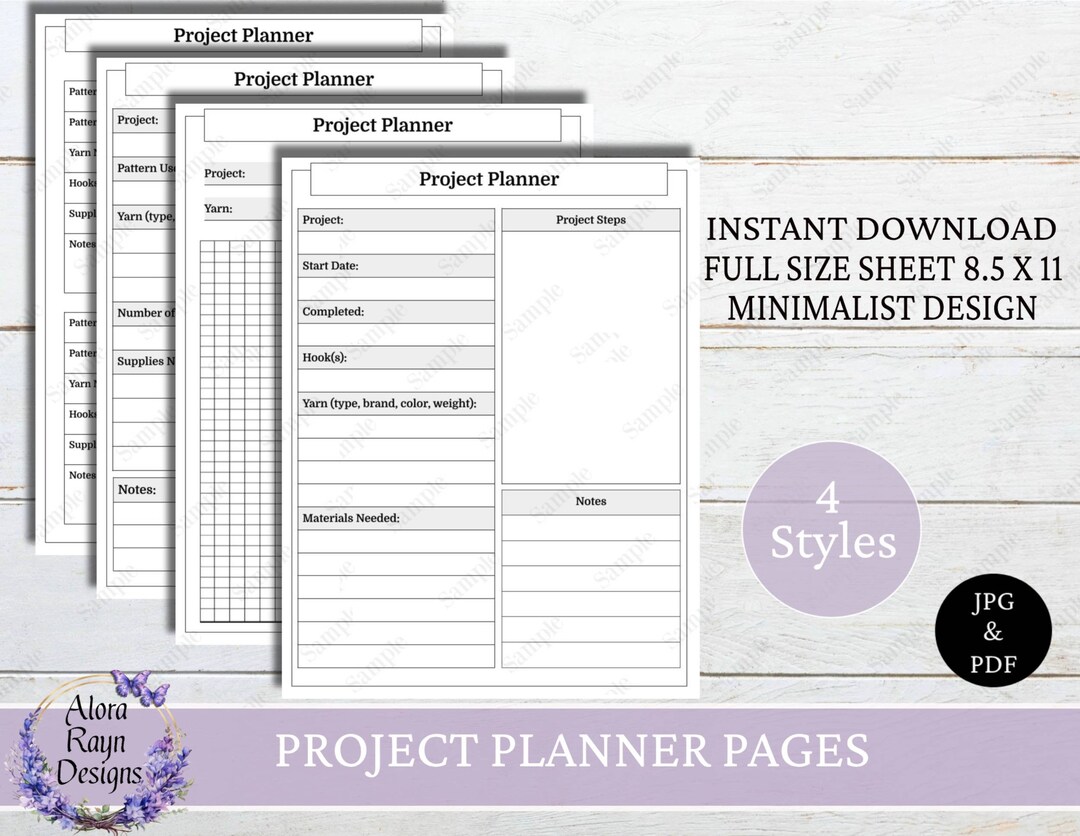 Crochet/knit Project Planner Pages Printable, Productivity Planner ... Crochet/knit Project Planner Pages Printable, Productivity Planner ...