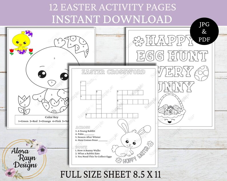 Printable Easter Activity Pages for Kids Easter Coloring - Etsy