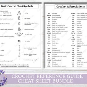 Crochet Reference Guides, Inventory Sheets, and Tags, Printable Crochet ...