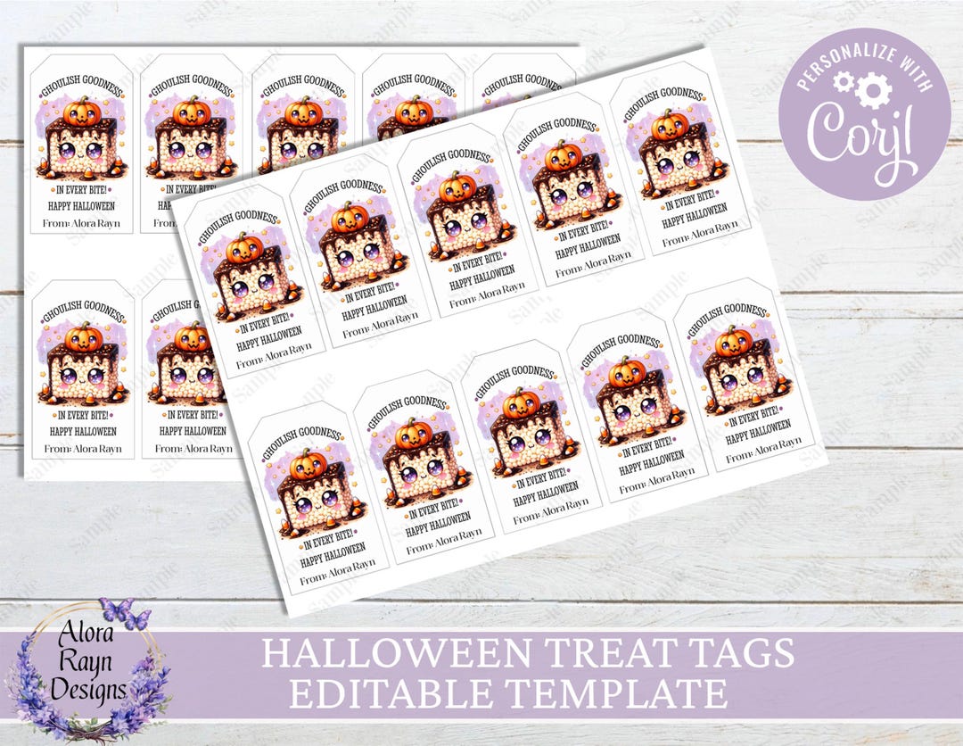 EDITABLE Halloween Gift Tag, Halloween Class Gift Tag, Halloween Favor ...