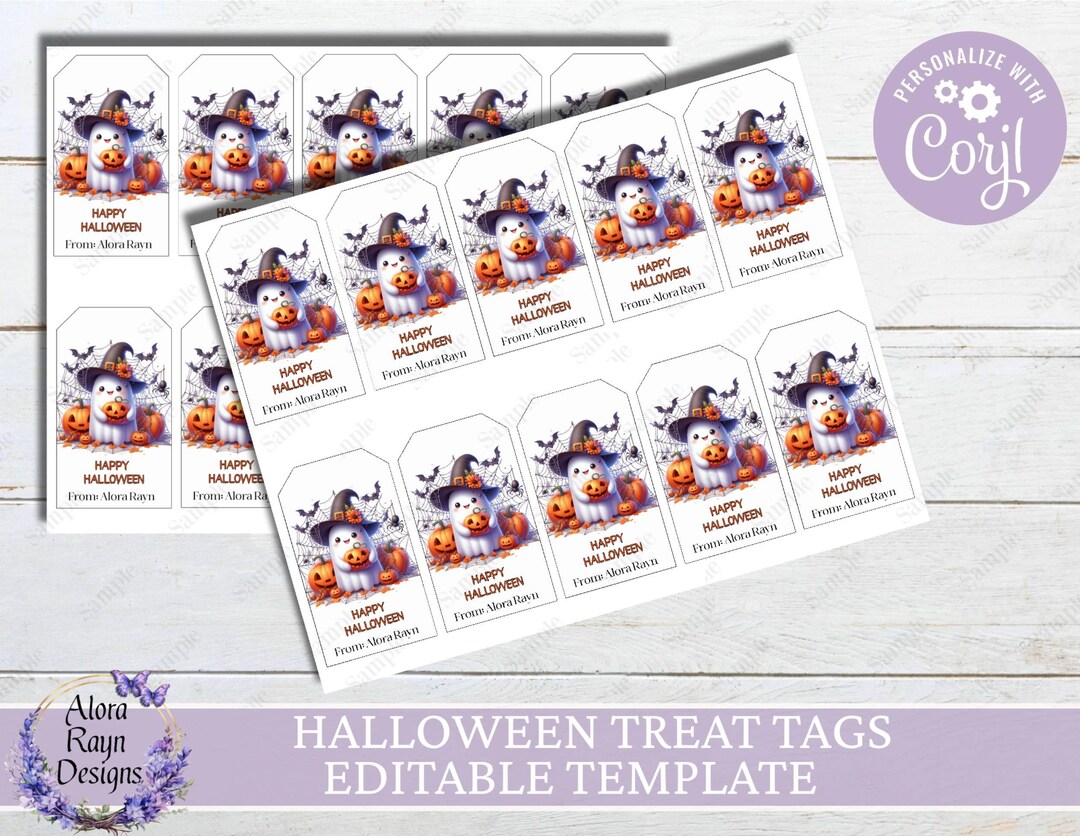 EDITABLE Halloween Gift Tag, Halloween Class Gift Tag, Halloween Favor ...