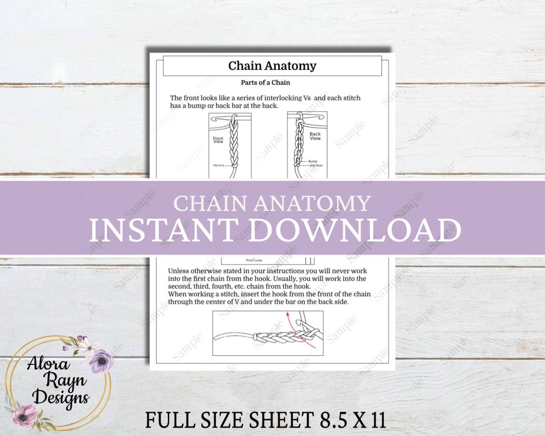 Crochet Chain Anatomy Guide Learn to Crochet Guide Beginner - Etsy