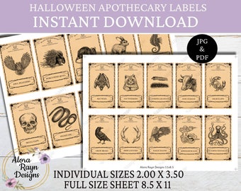 Printable Gothic Labels for Halloween Bottles and Apothecary Jars ...