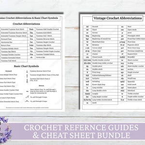 Crochet Reference Guides, Inventory Sheets, and Tags, Printable Crochet ...