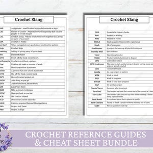 Crochet Reference Guides, Inventory Sheets, and Tags, Printable Crochet ...