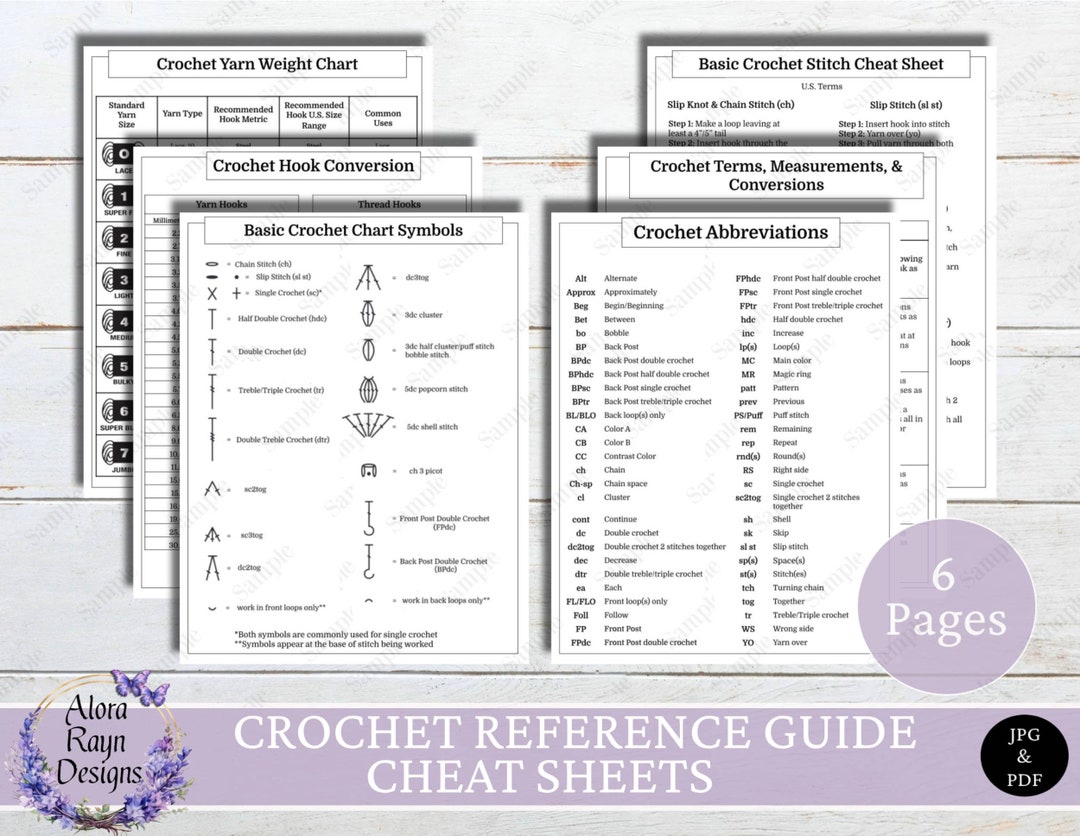 Crochet Reference Guides, Beginner Crochet Reference Guides, Instant ...