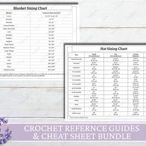 Crochet Reference Guides, Inventory Sheets, and Tags, Printable Crochet ...
