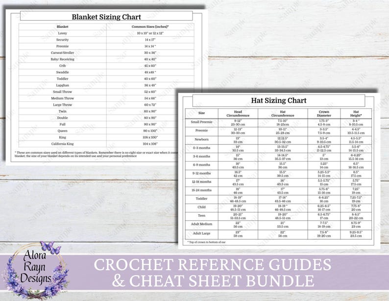 Crochet Reference Guides, Inventory Sheets, and Tags, Printable Crochet ...