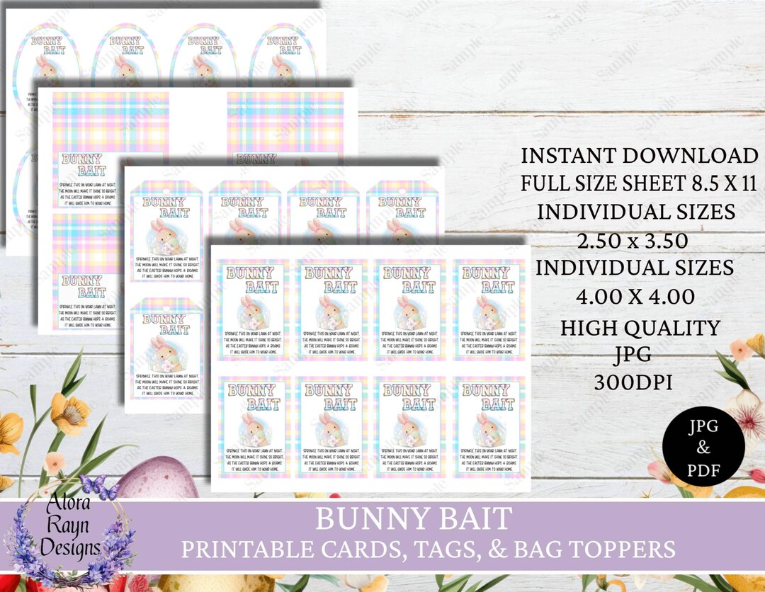 Bunny Bait Printable Bag Toppers, Bunny Bait Labels, Bunny Food Bag ...