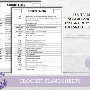 Crochet Slang Reference Guide, Crochet Journal Page, Basic Crochet ...