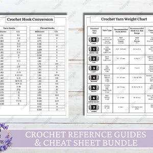 Crochet Reference Guides, Inventory Sheets, and Tags, Printable Crochet ...