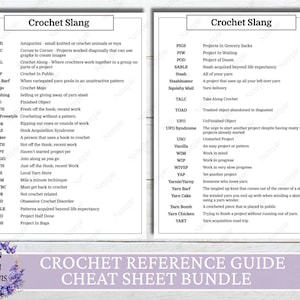 Crochet Reference Guides, Inventory Sheets, and Tags, Printable Crochet ...