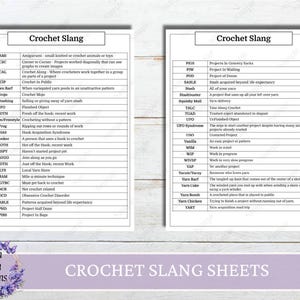 Crochet Slang Reference Guide, Crochet Journal Page, Basic Crochet ...