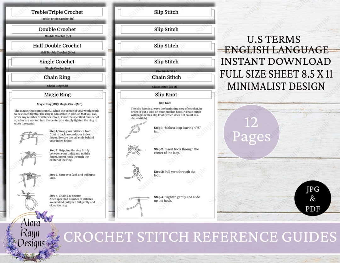 Crochet Stitch Reference Guides, Beginner Crochet Reference Guides ...