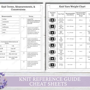 Knit Reference Guides, Printable Knit Reference Pages, Basic Knit ...