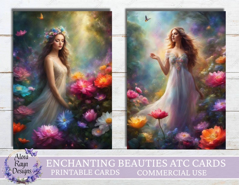 Enchanting Beauties ATC Cards: Printable Junk Journal Ephemera (digital ...
