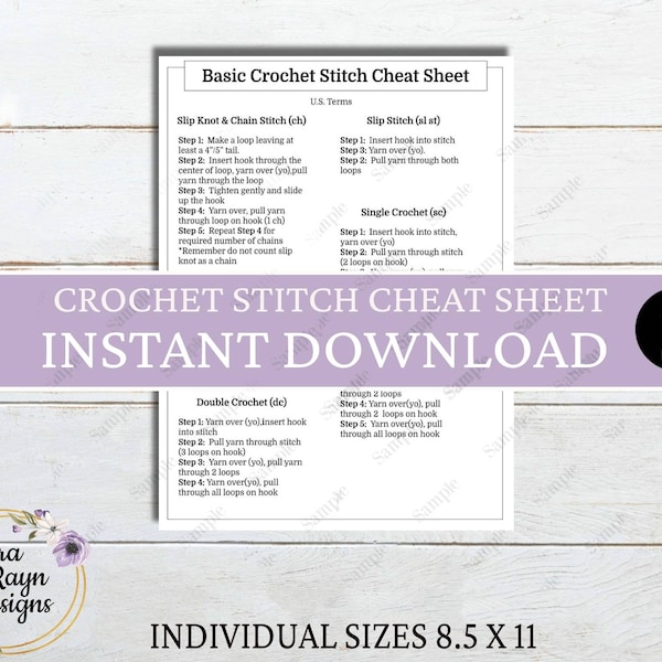 Stitch Cheat Sheet - Etsy Australia
