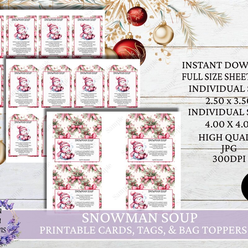 Snowman Labels - Etsy