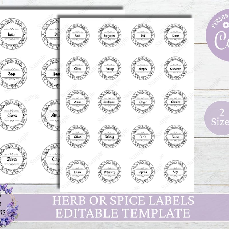 Spice Jar Labels - Etsy