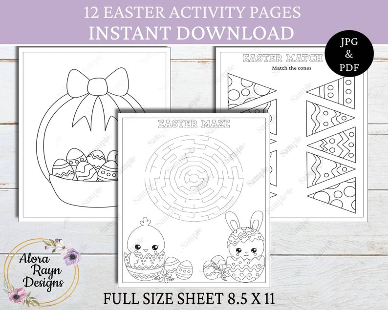 Printable Easter Activity Pages for Kids Easter Coloring - Etsy