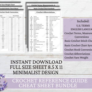 Crochet Reference Guides, Beginner Crochet Reference Guides, Instant ...